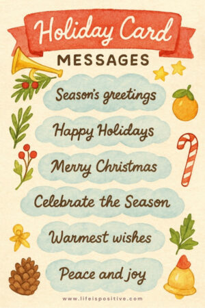 350 Holiday Card Messages For Family And Friends - Life is Positive